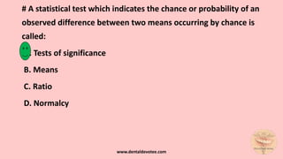 Multiple Choice Questions - Biostatistics | PPTX