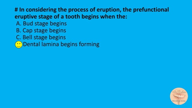 McQs on development and growth of teeth | PPTX