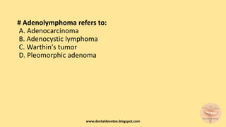 MCQs on diseases of Salivary glands - Oral pathology | PPTX