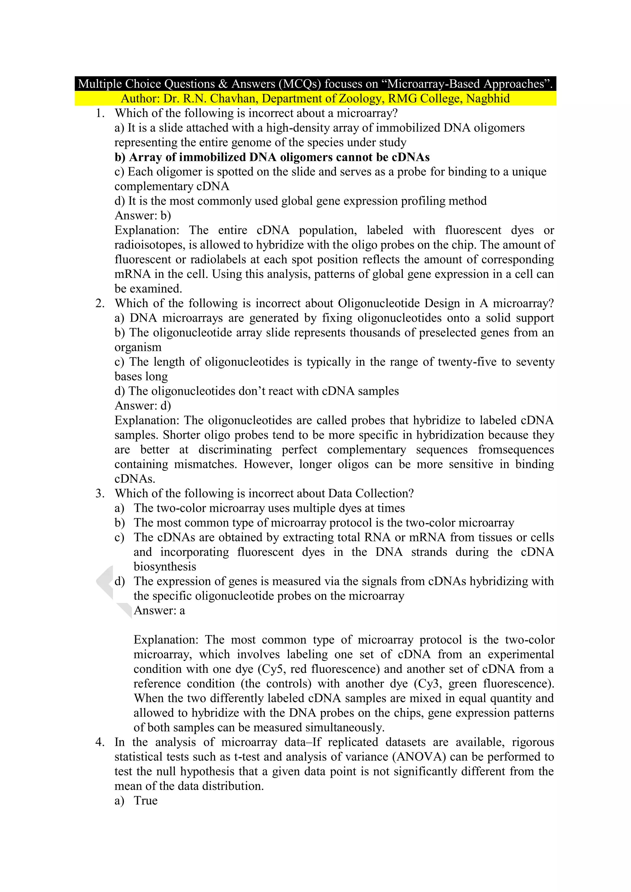 MCQs on DNA MicroArray.pdf
