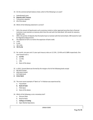 Mcqs on money & banking with solution | PDF