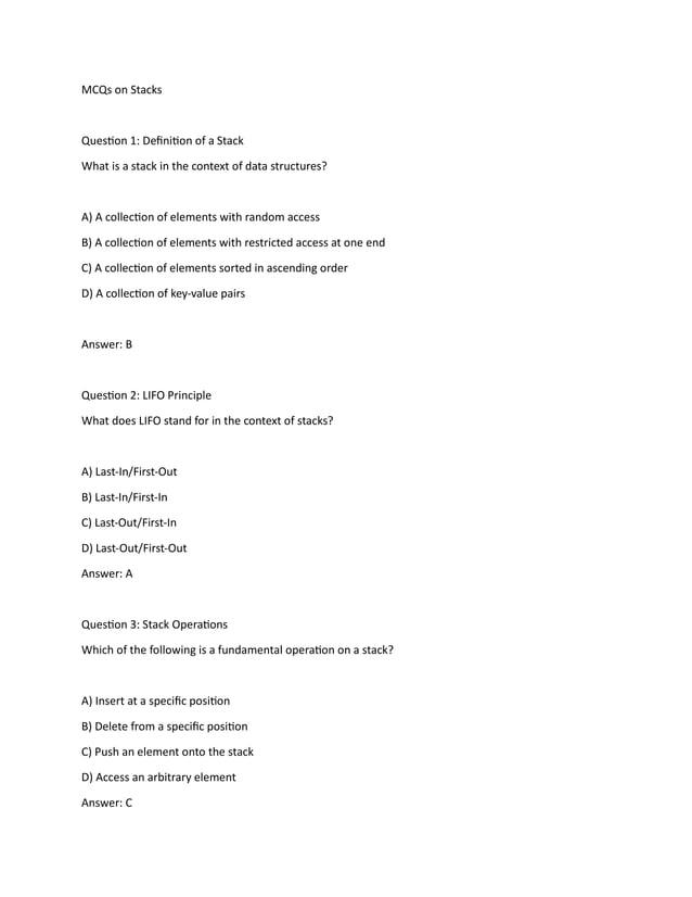 MCQs on Stacks.pdf