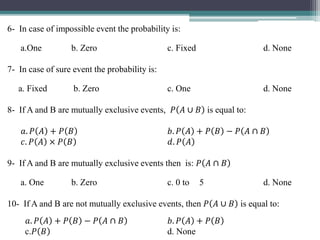 Mcqs (probability) | PPTX