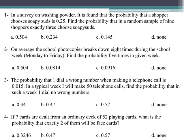 Mcqs (probability distribution) | PPTX | Physics | Science