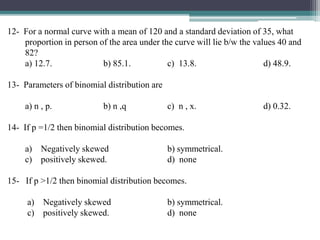 Mcqs (probability distribution) | PPTX