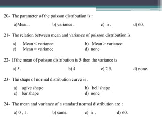 Mcqs (probability distribution) | PPTX
