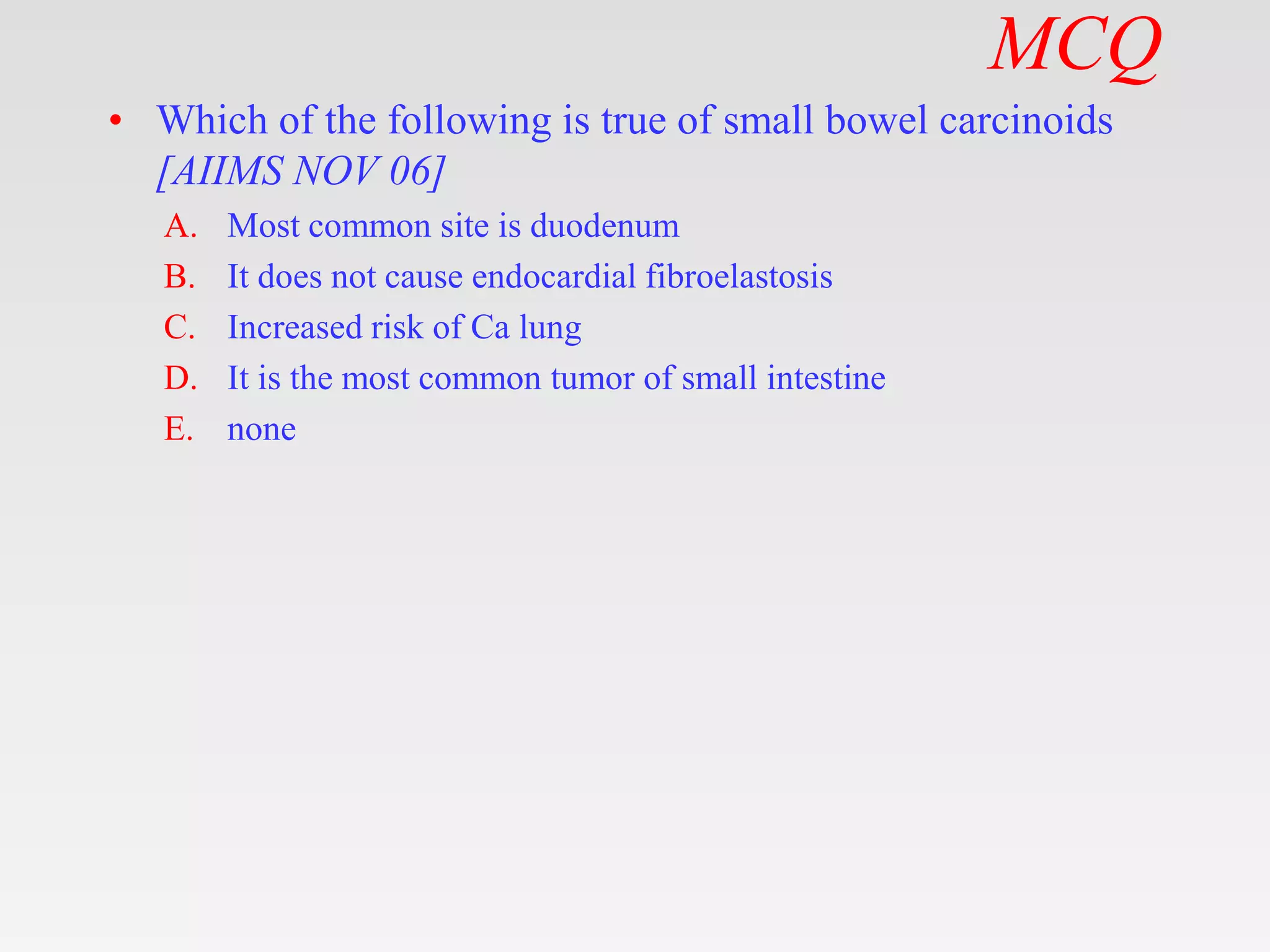 MCQs small bowel carcinoma.pptx
