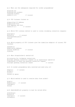Mc qs socket programming | TXT