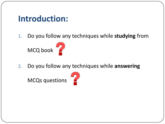 MCQs Techniques | PPT
