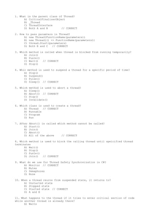 Mc qs threads | TXT | Programming Languages | Computing