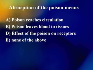 MCQs in TOXICOLOGY | PPTX