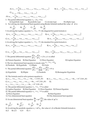 NUMERICAL METHODS MULTIPLE CHOICE QUESTIONS | DOC