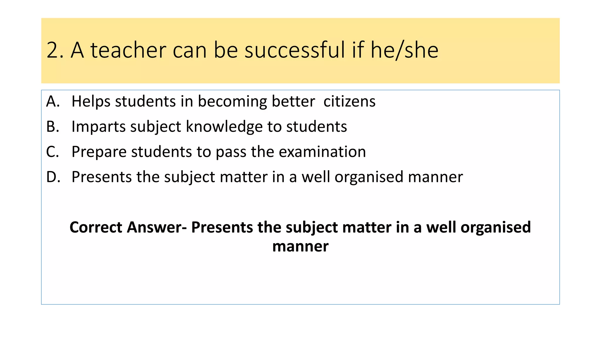 MCQ- Teacher Aptitude Test for Mock Practice Dr. Priti Sonar | PPTX