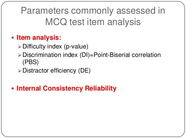 MCQ test item analysis