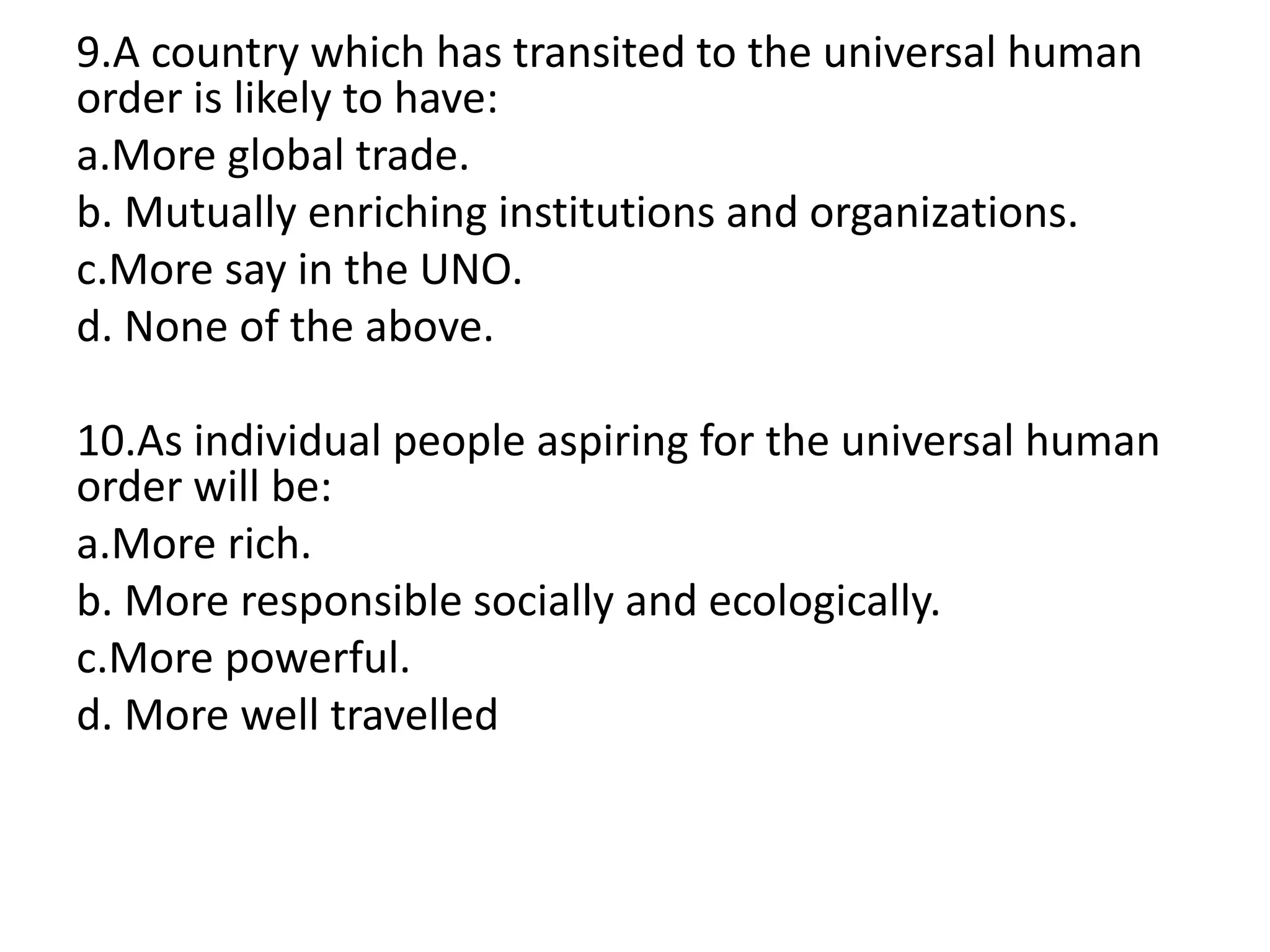 human value and professional ethics Mcq unit 2 | PPTX