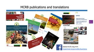 Introduction to MCRB's 2015 Myanmar Tourism SWIA | PPT