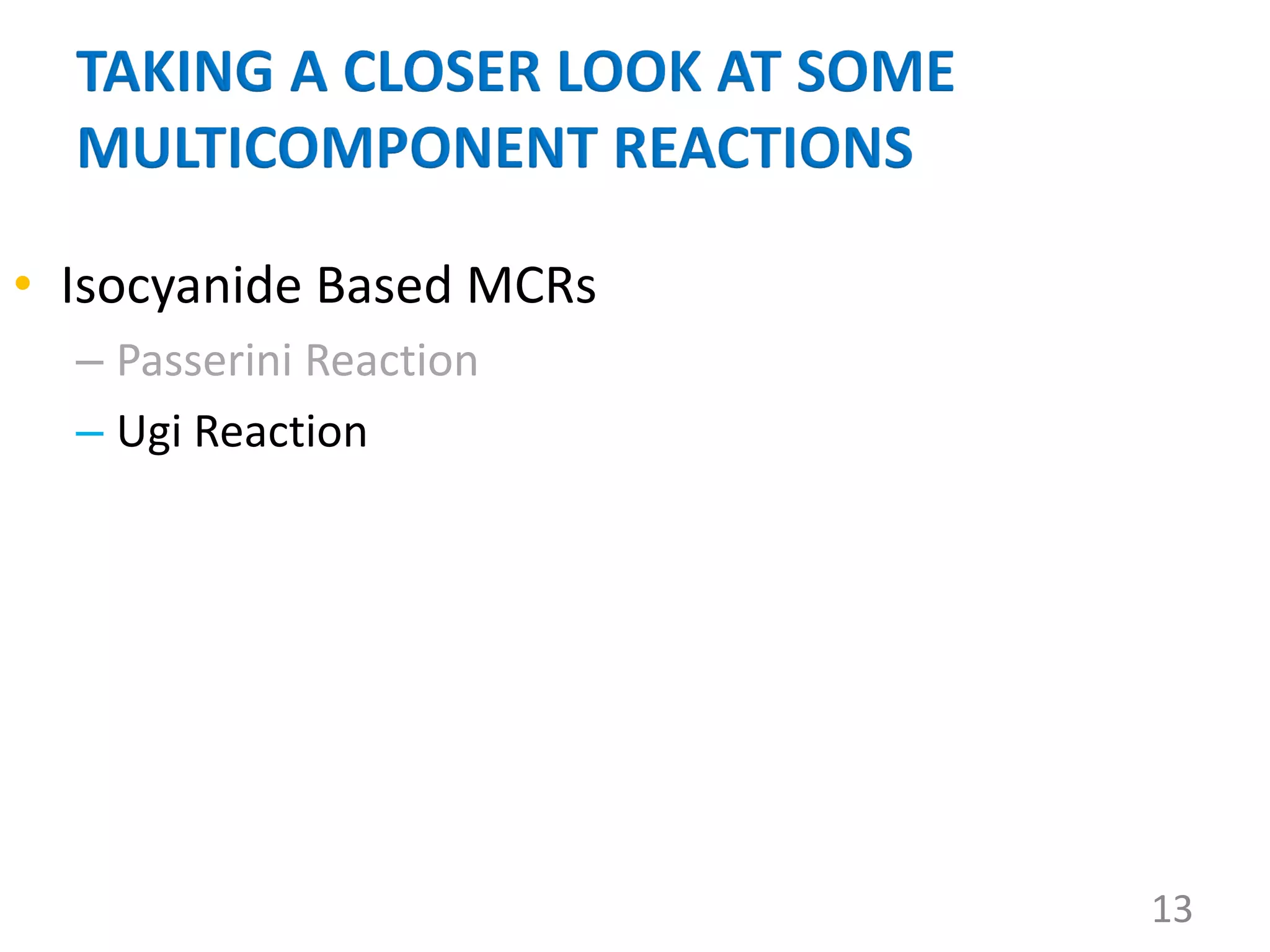 Multi Component Reactions | PDF