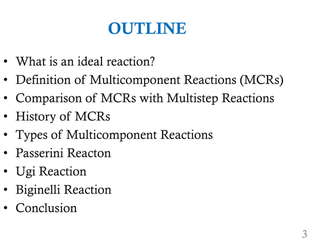 Multi Component Reactions | PDF | Chemistry | Science