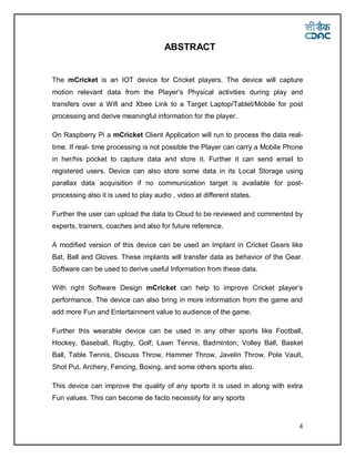 M cricket project report | PDF