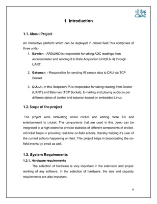 M cricket project report | PDF