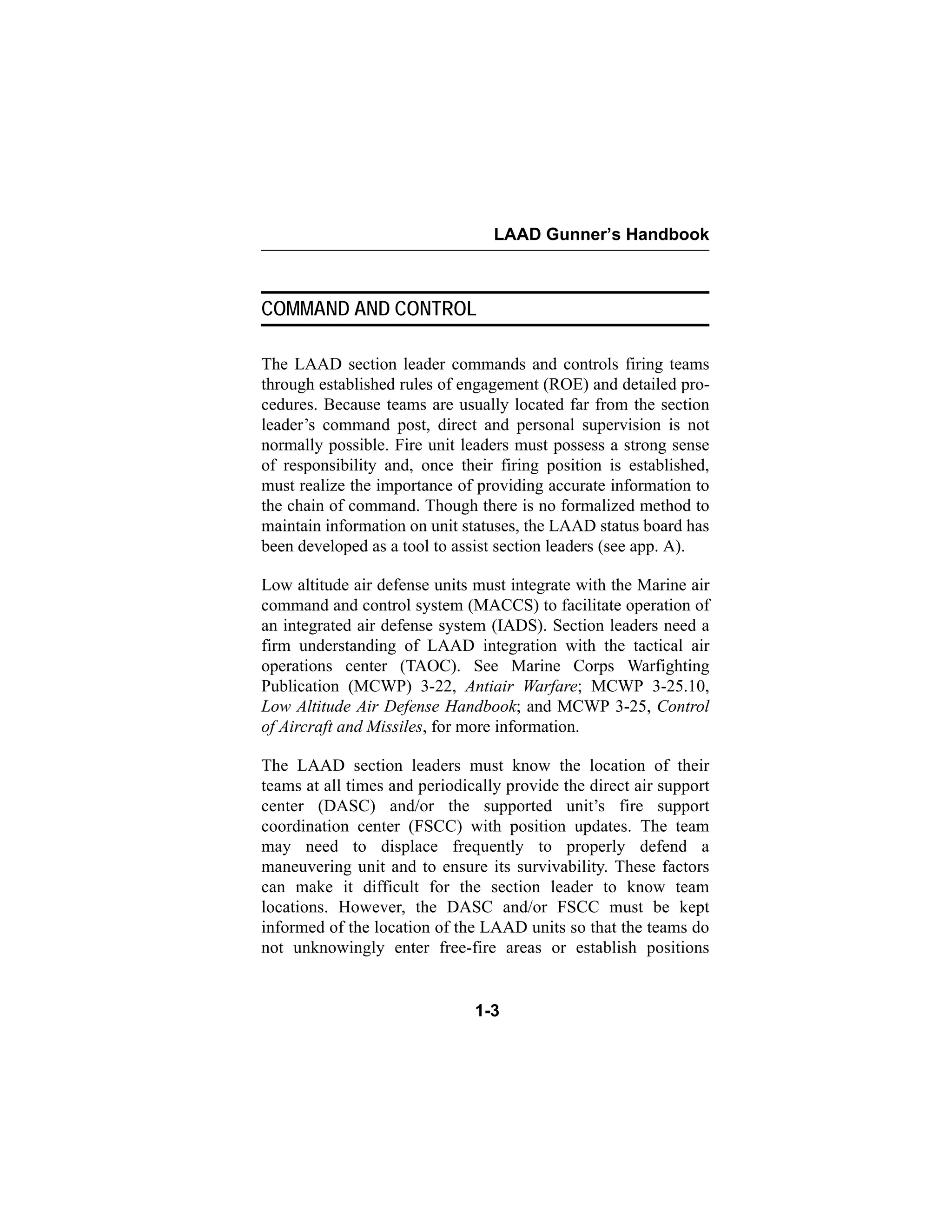 Low Altitude Air Defense (LAAD) Gunner’s Handbook | PDF