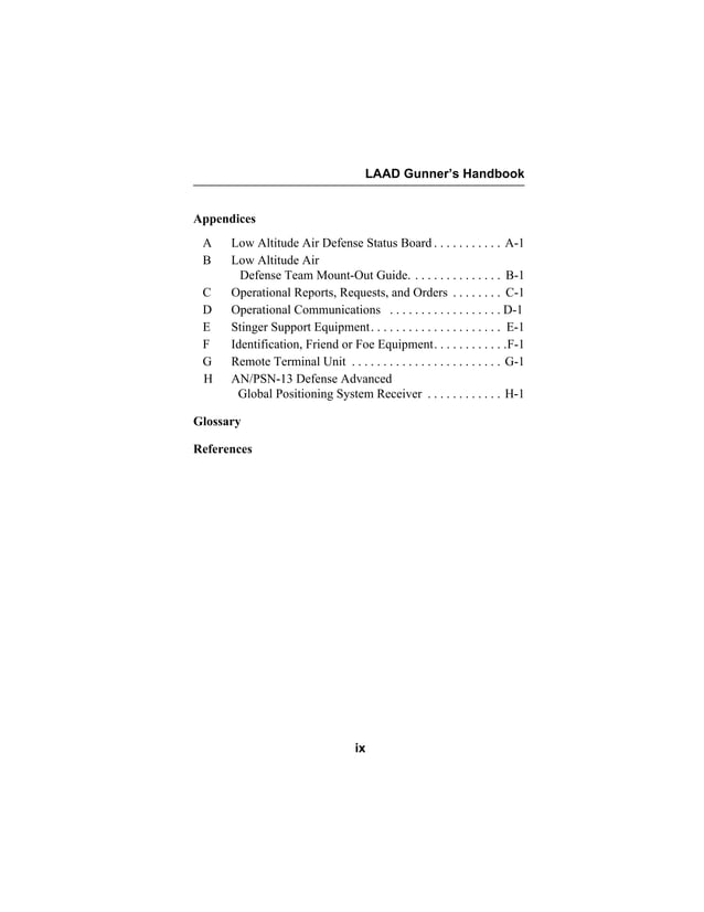 Low Altitude Air Defense (LAAD) Gunner’s Handbook | PDF