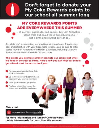 Donate My Coke Rewards Points to School This Summer (39 | PDF