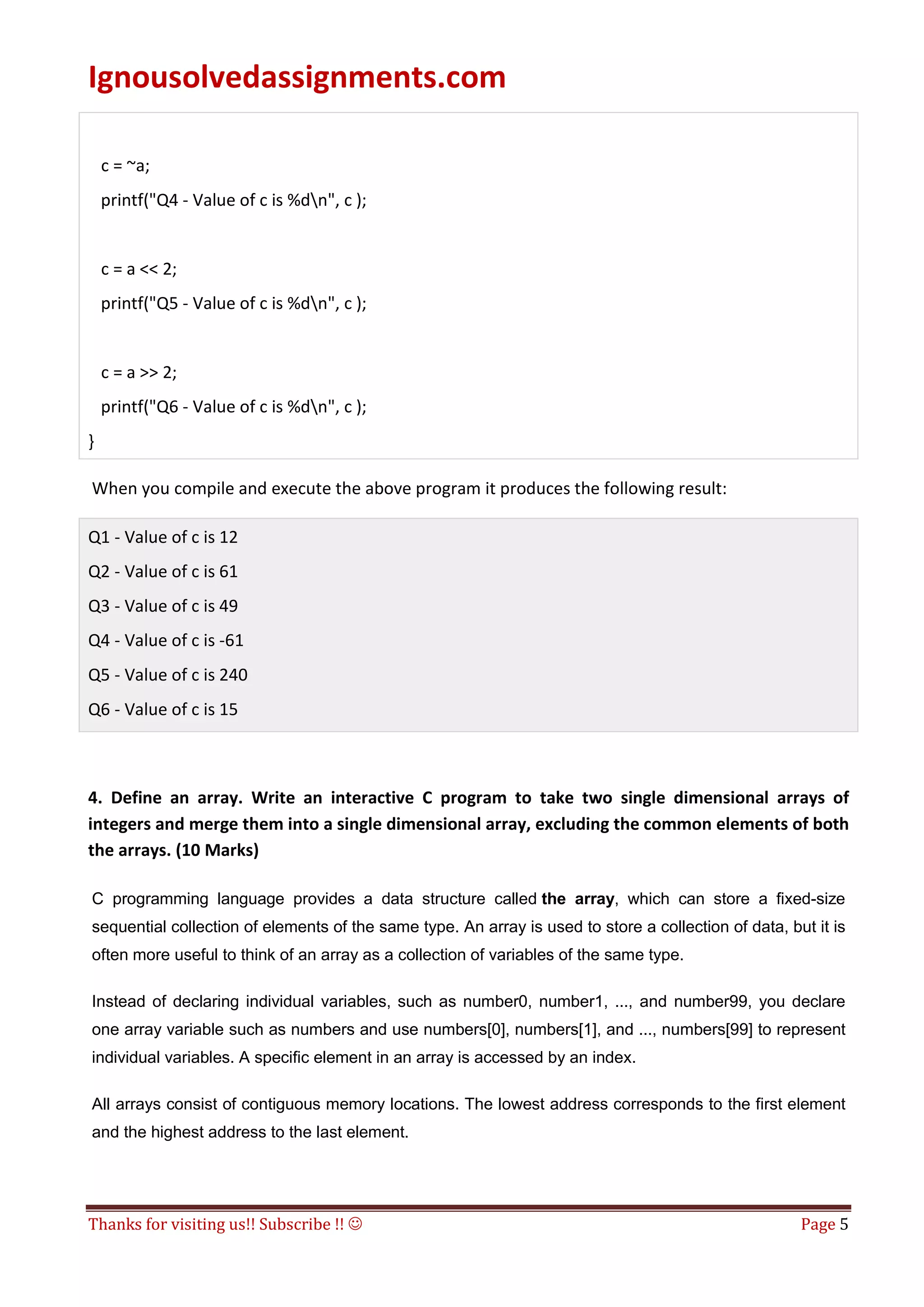 Mcs 011 solved assignment 2015-16 | PDF