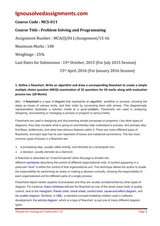 Mcs 011 solved assignment 2015-16 | PDF