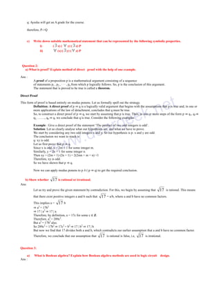 Mcs 013 solve assignment | PDF