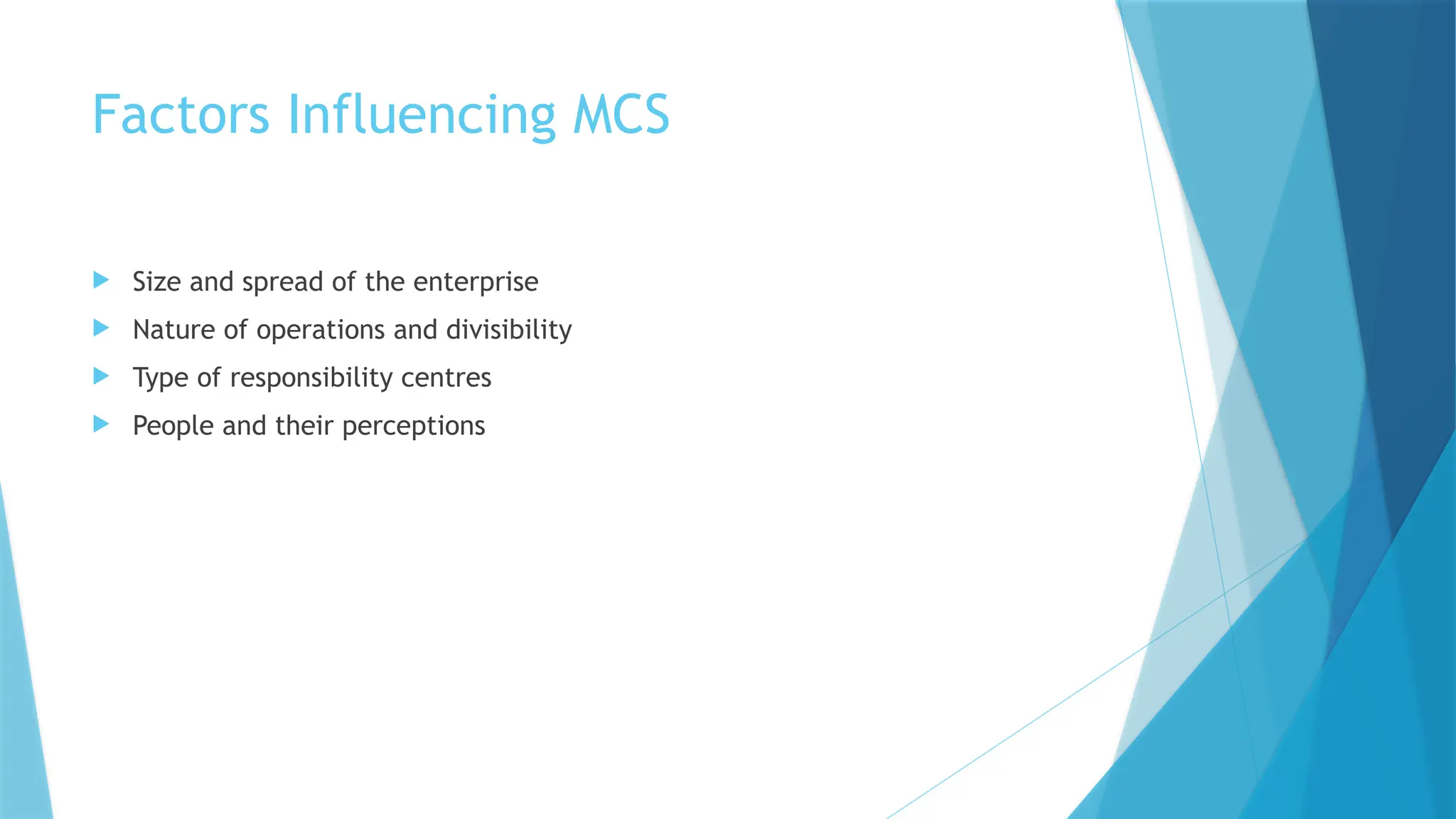 Management Control System: Instruments of Control, Factors affecting ...