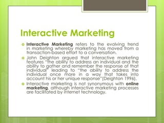 INTERNET IN INTERACTIVE MARKETING | PPT