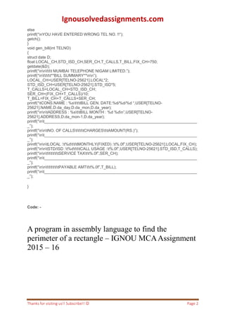 Mcs 17 solved assignment 2015- 16 | PDF | Programming Languages | Computing