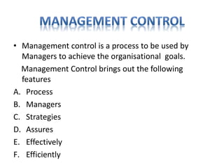 MANAGEMENT CONTROL SYSTEM | PPT