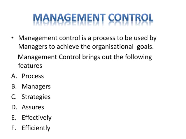 MANAGEMENT CONTROL SYSTEM | PPT