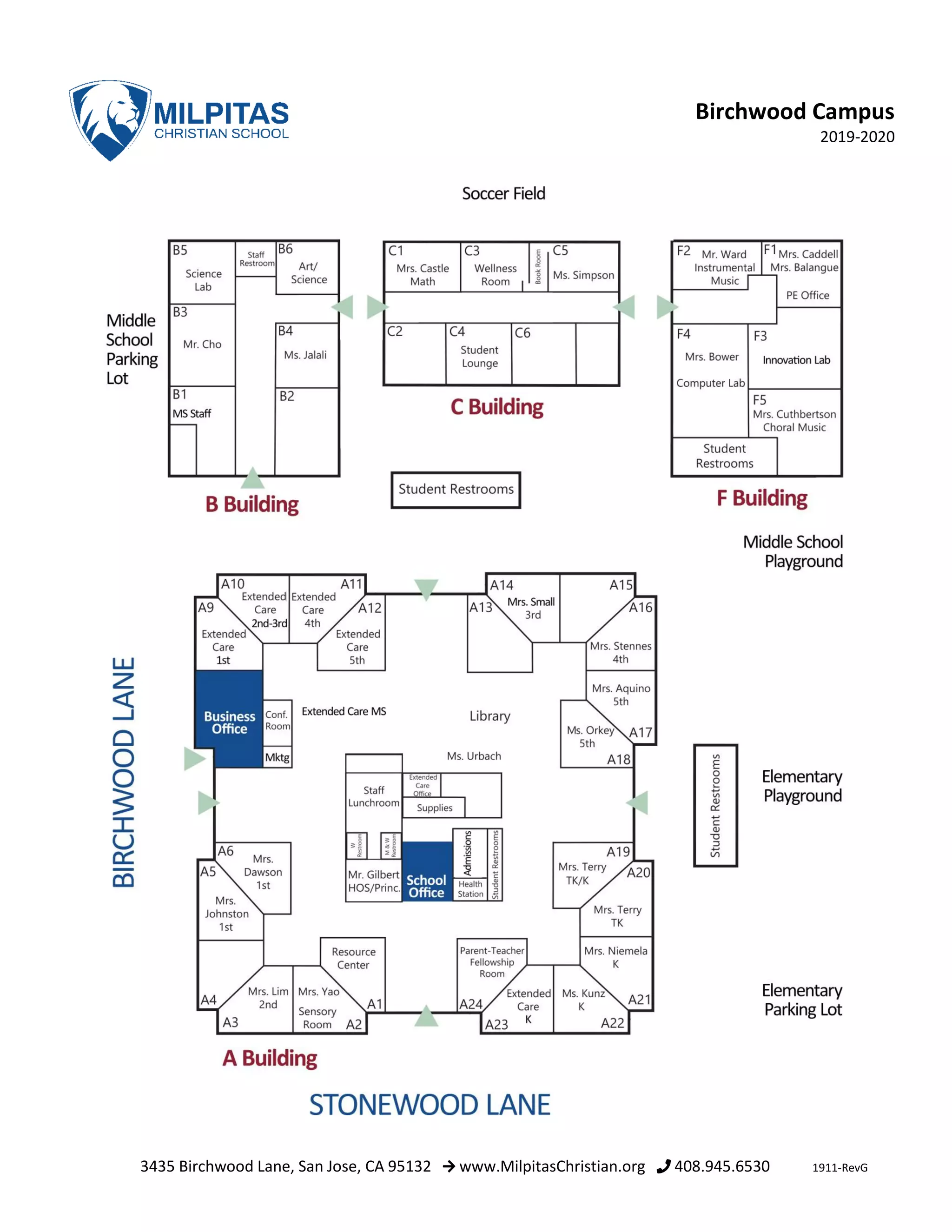Milpitas Christian School - Birchwood Campus Map | PDF
