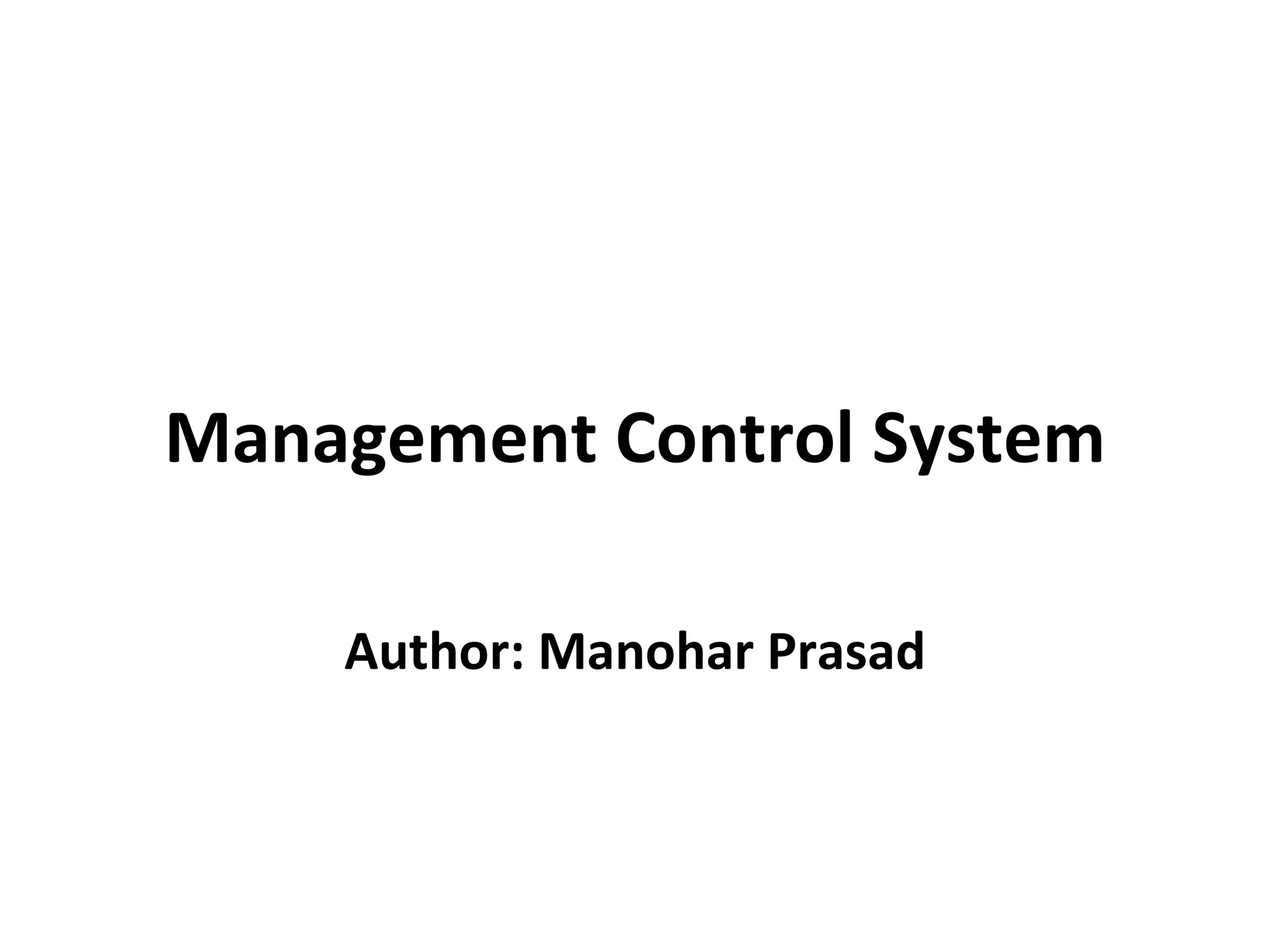 Management Control System | PPT