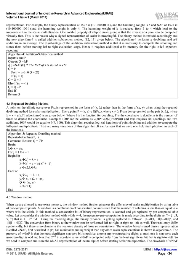Survey Elliptic Curve Cryptography Using Scalar Multiplication Algorithms Pdf