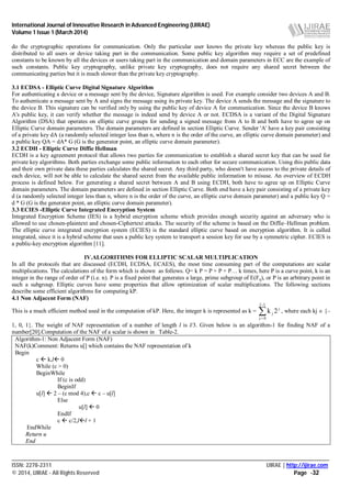 Survey: Elliptic Curve Cryptography using Scalar Multiplication Algorithms | PDF