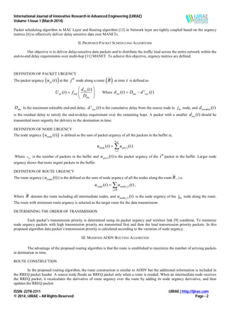 Delay Sensitive Packet Scheduling Algorithm for MANETs by Cross Layer | PDF