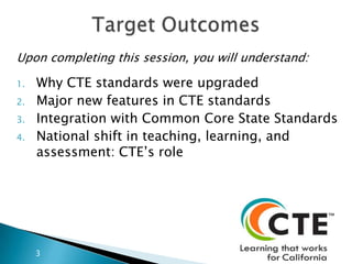 An Introduction to California's Newly Revised CTE MCS | PPT