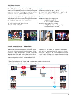 Sony MCS-8M Videomixer Brochure | PDF