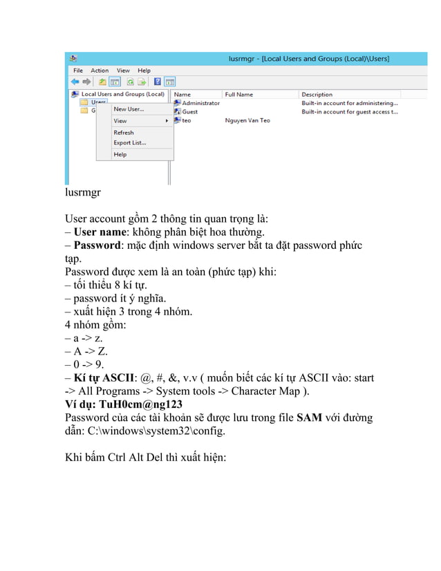 Mcsa 2012 local user and group | PDF