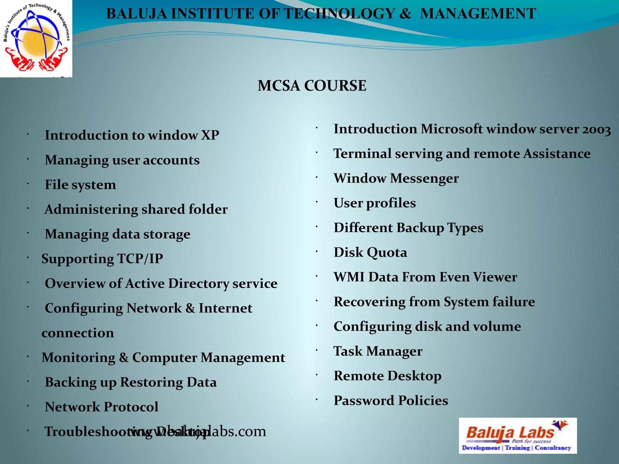 Mcsa course | PDF