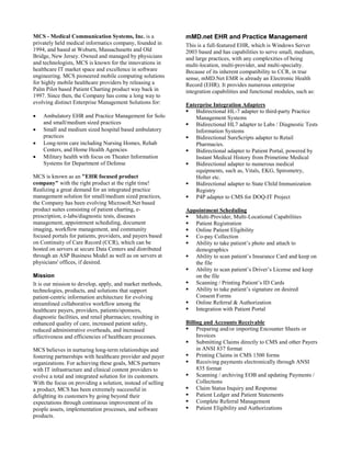 MCS EMR & EHR And mMd. Net 2010 | PDF