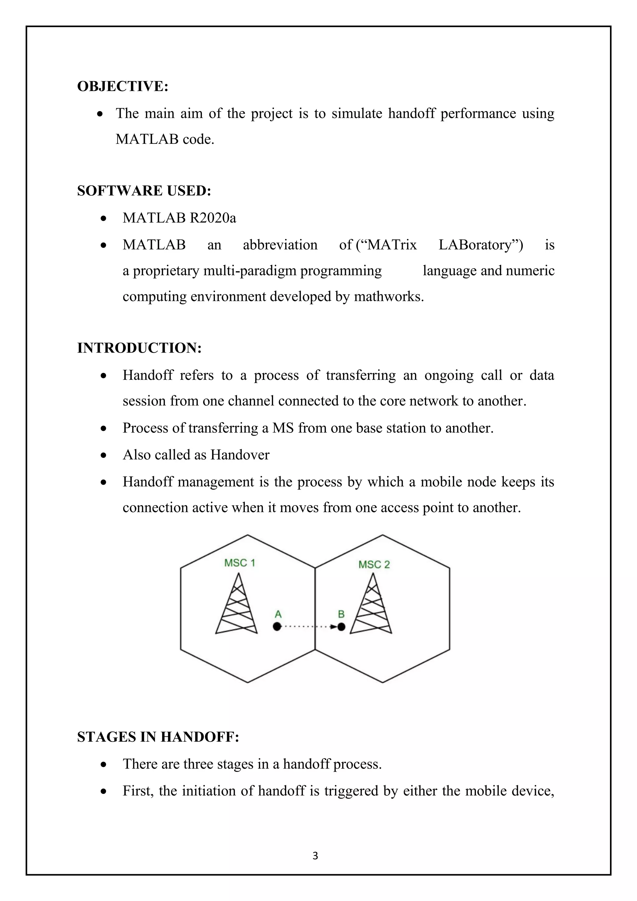 Simulation of handoff performance using matlab | PDF