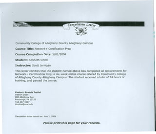 Mcse Completion Letter | PPT