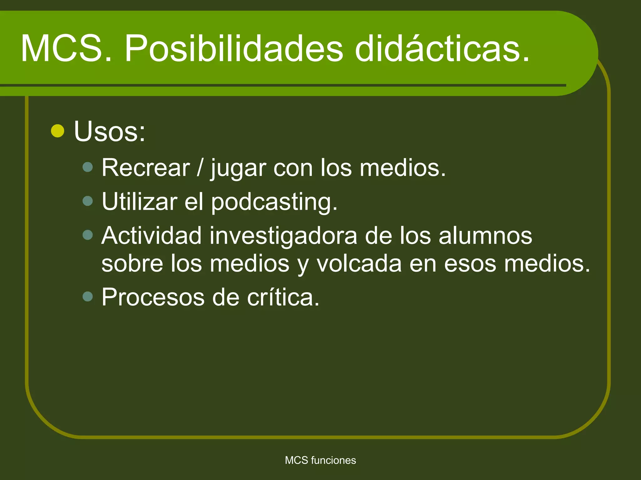 Mcs Funciones | PPT | Technology & Computing