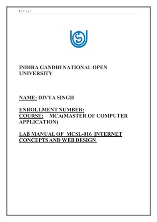 MCSL016 IGNOU SOLVED LAB MANUAL | DOCX