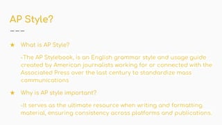 AP STYLE for Beginners | PPT